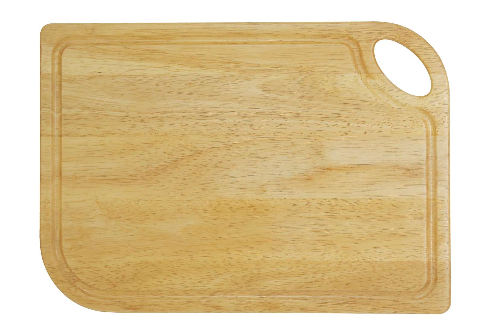 10018: Round corner cutting board with hole, large, natural varnish